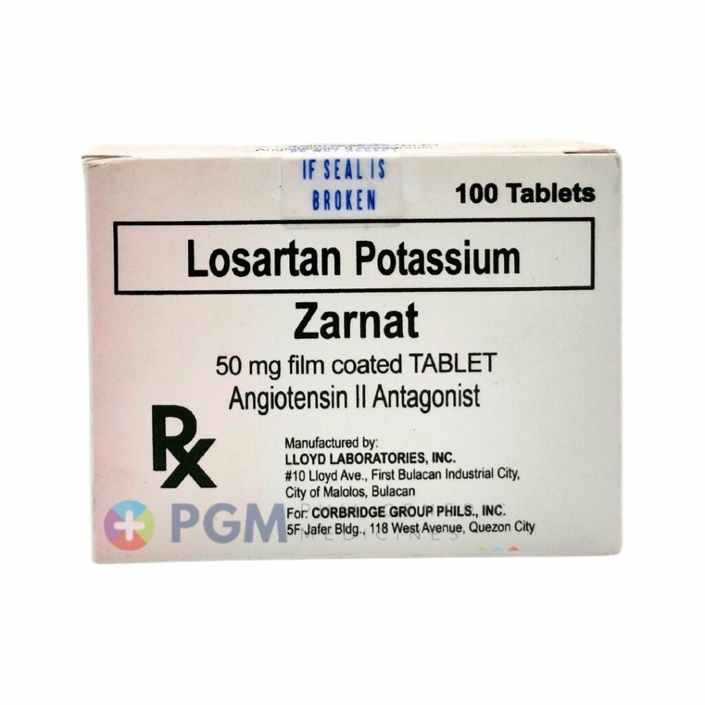 Losartan Potassium 50mg Tablet ( ZARNAT ) - Philippine Generic Medicines
