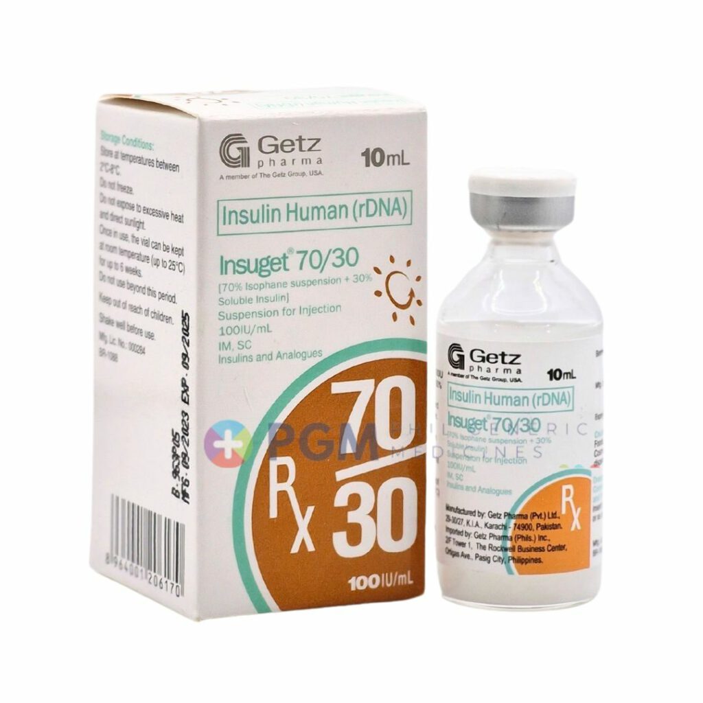 Insulin Human (rDNA) 100IU/ml/10ml Vial ( INSUGET 70/30 ) – Philippine ...
