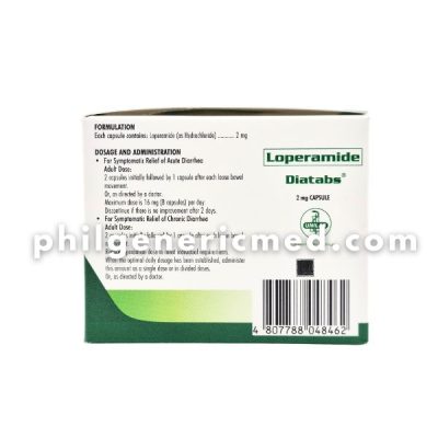 Loperamide DIATABS 2mg Capsule 100's - Philippine Generic Medicines
