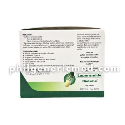 Loperamide DIATABS 2mg Capsule 100's - Philippine Generic Medicines