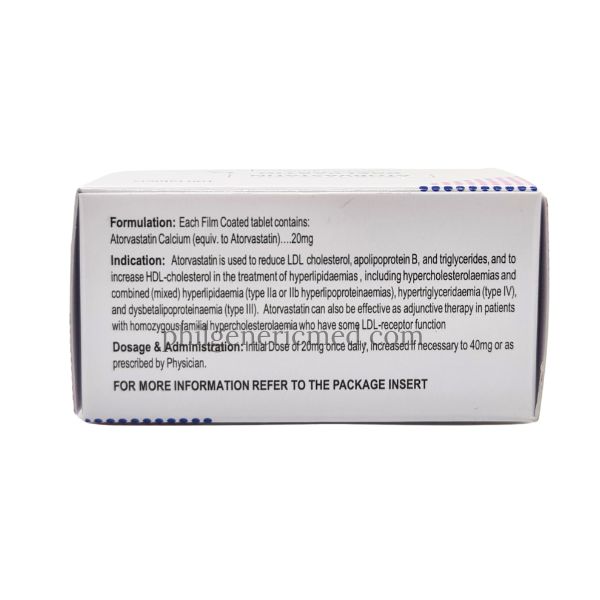 Atorvastatin 20mg Tablet 100’s – Philippine Generic Medicine