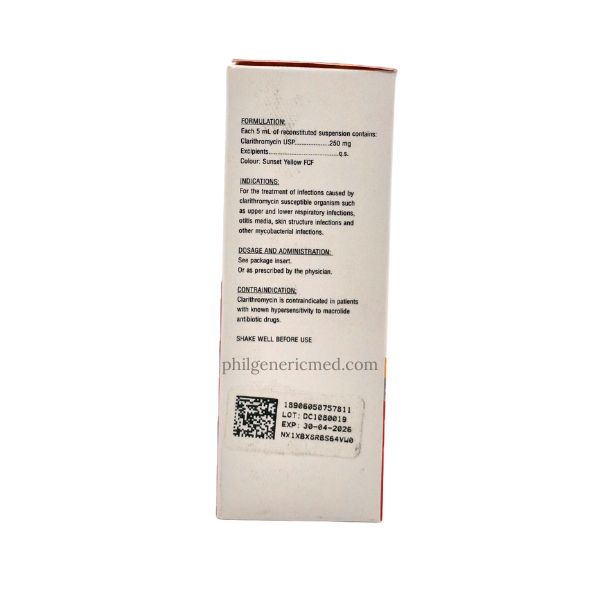 Clarithromycin 250mg/5ml/70ml Granules - Philippine Generic Medicines