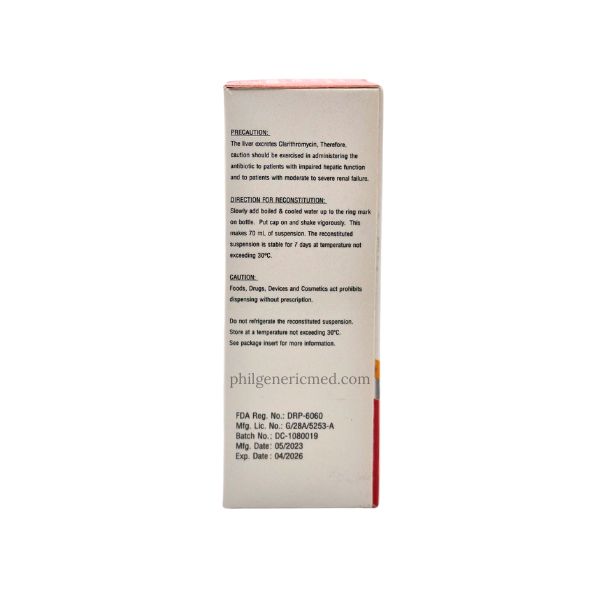 Clarithromycin 250mg/5ml/70ml Granules - Philippine Generic Medicines
