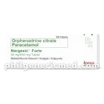 Orphenadrine Citrate + Paracetamol NORGESIC FORTE 50mg/650mg Tablet 100 ...