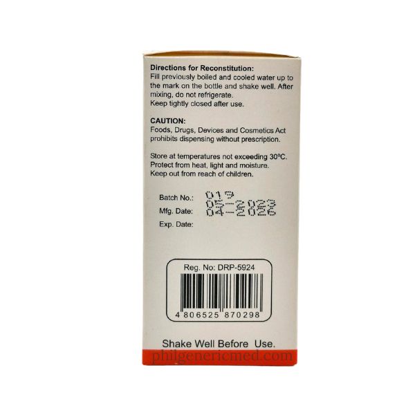 Clarithromycin 250mg/5ml/70ml Granules - Philippine Generic Medicines