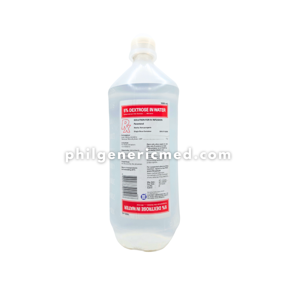 5% Dextrose In Water 500ml Solution for IV Infusion Euro-Med 1’s – Philippine Generic Medicine