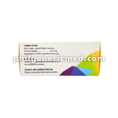 Ferrous Sulfate IRON FERRICORE 105.6mg Sugar-Coated Tablet 100’s ...