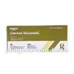CALCIUM GLUCONATE 100mg/mL Sol for Injection (IV) (PHILRX) 50's ...
