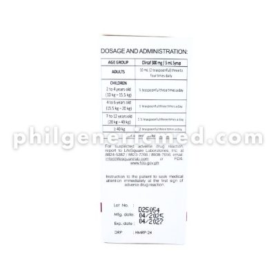 Vitex Negundo L. Lagundi Leaf CLIRCAF 60ml Syrup 300mg / 5mL ...