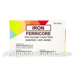 Ferrous Sulfate IRON FERRICORE 105.6mg Sugar-Coated Tablet 100's ...