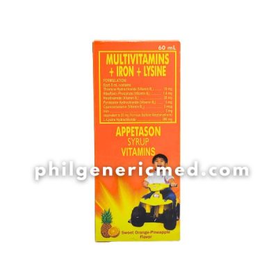 Multivitamins + Iron + Lysine APPETASON Vitamins Syrup 60mL ...